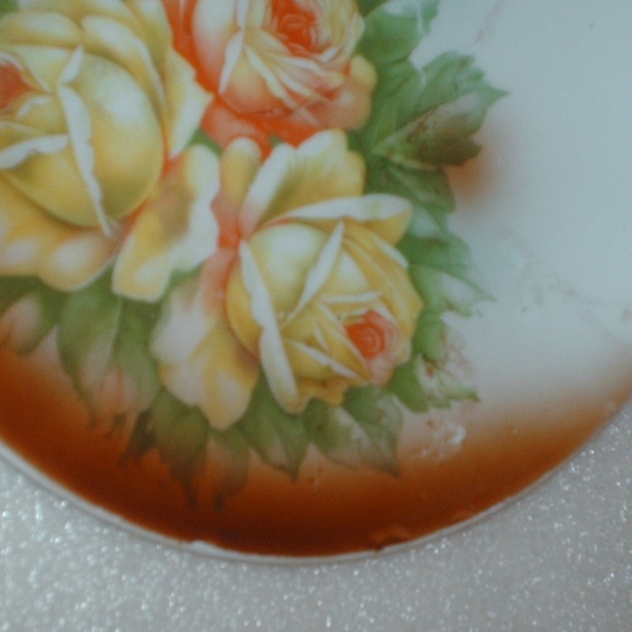 Accents | Vintage Handpainted Yellow Roses Porcelain Plate | Poshmark
